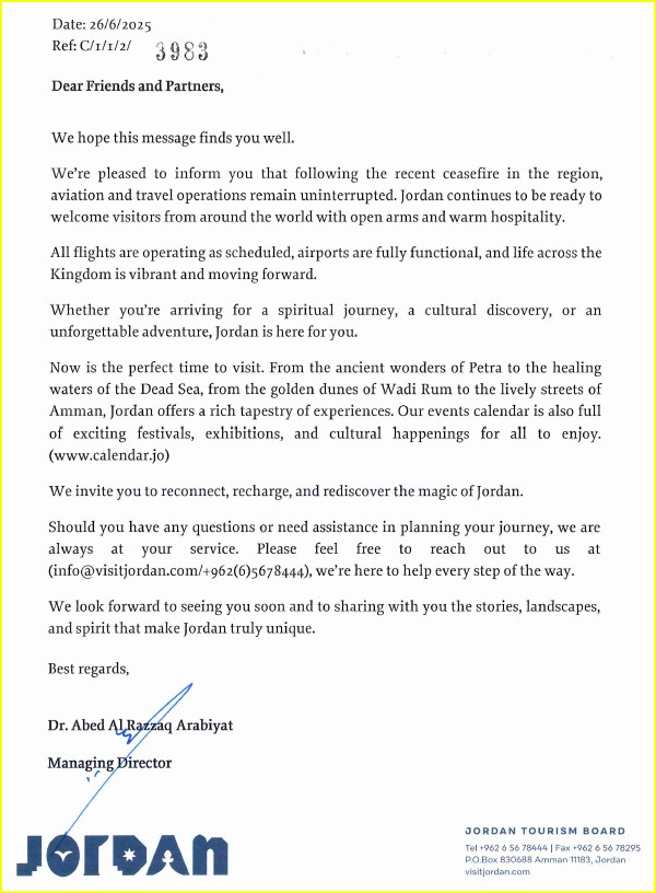 Jordan Welcomes You: Travel Safe with Confidence Following Regional ...