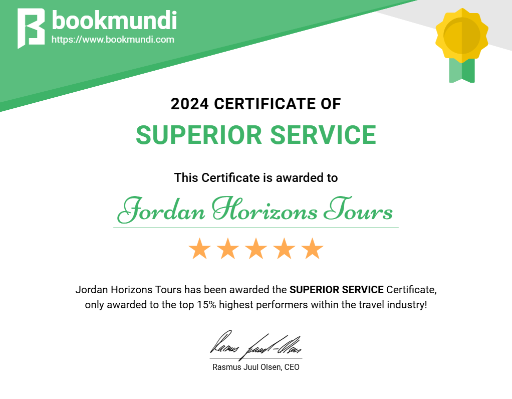 Jordan Horizons Tours Earns 2024 Superior Service Certificate on ...